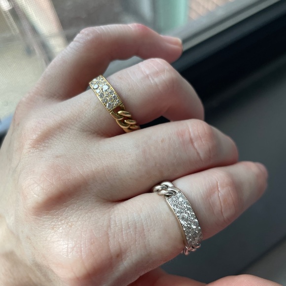 Dior | Jewelry | Dior 8k Gold And Diamond Chain Ring | Poshmark